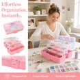12in 3-Layer Plastic Craft Organizers and Storage, Portable Folding ...