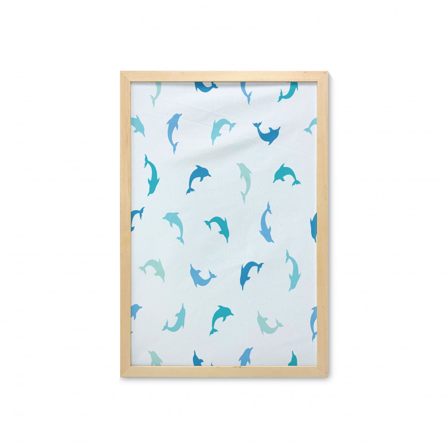 Sea Animals Wall Art with Frame, Leaping and Playing Dolphin Aquatic ...