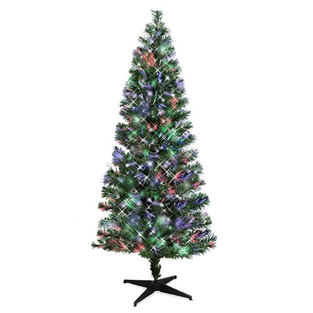 Flexible Flyer 6 Ft Pre-lit Fiber Optic Christmas Tree. Slim Pencil ...