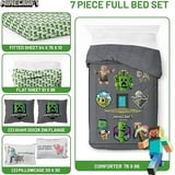 Minecraft Let's Minecraft 7 Piece Full Size Comforter Set with Shams ...