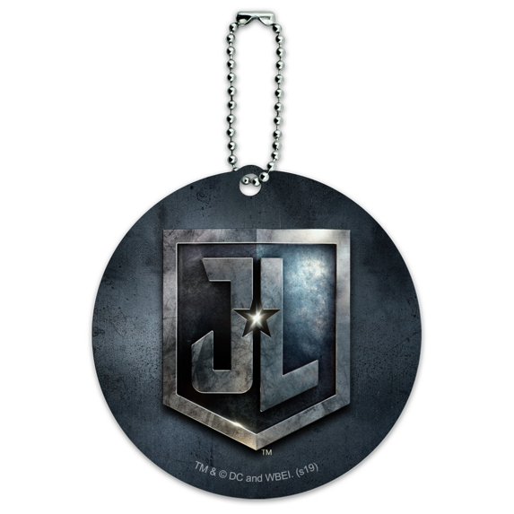 Justice League Movie Logo Round Luggage ID Tag Card Suitcase Carry-On ...