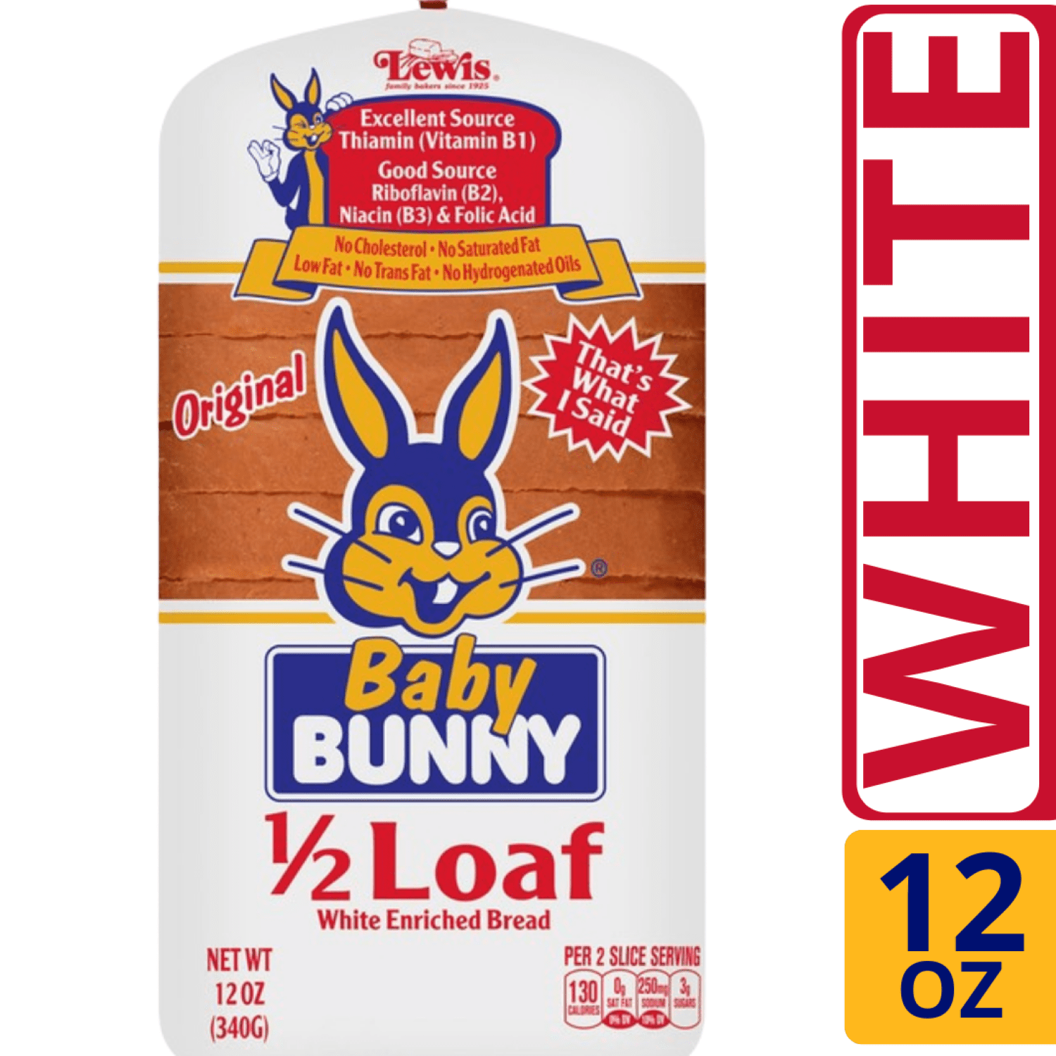 Bunny White Half Loaf Bread, 1/2 Loaf, 12 oz - Walmart.com