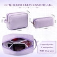 2 count Makeup Bag Set Cute Seersucker Pouch for Women Gifts Stripe ...