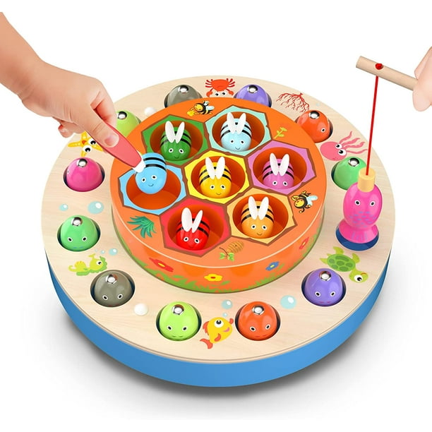 Magnet fishing game from 3 years, fish fishing 2 in 1 Montessori ...