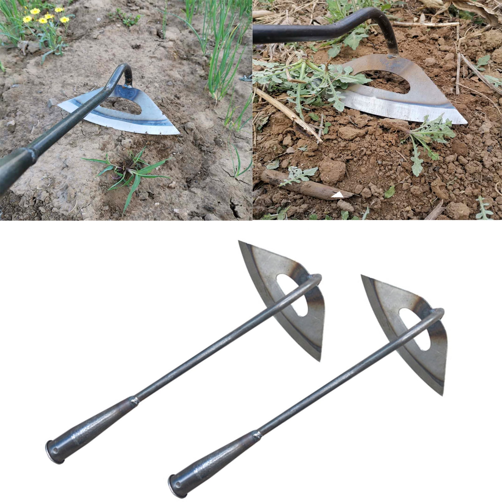 Bobasndm 2Pack Garden Hoe - Hollow Hardened All-Steel Long Handle Hoe ...