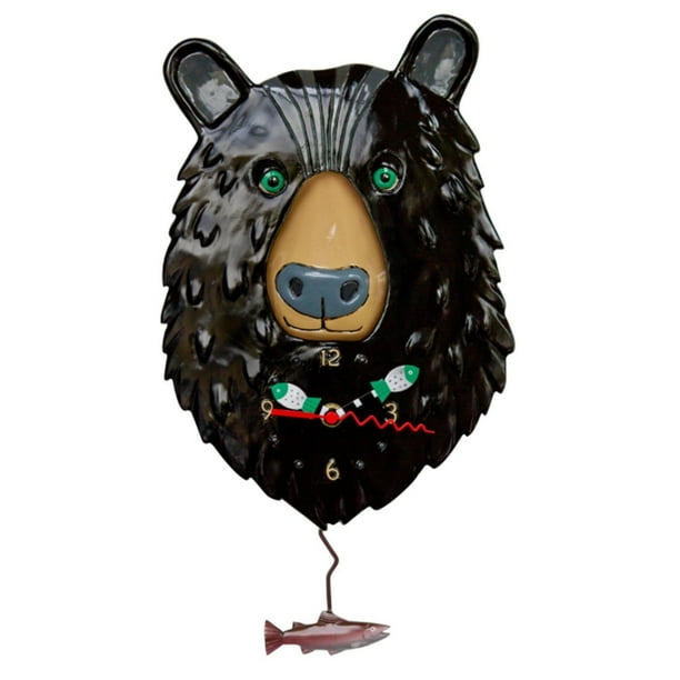 Allen Designs "Burly Bear" Whimsical Bear Face Pendulum Wall Clock - Walmart.com - Walmart.com
