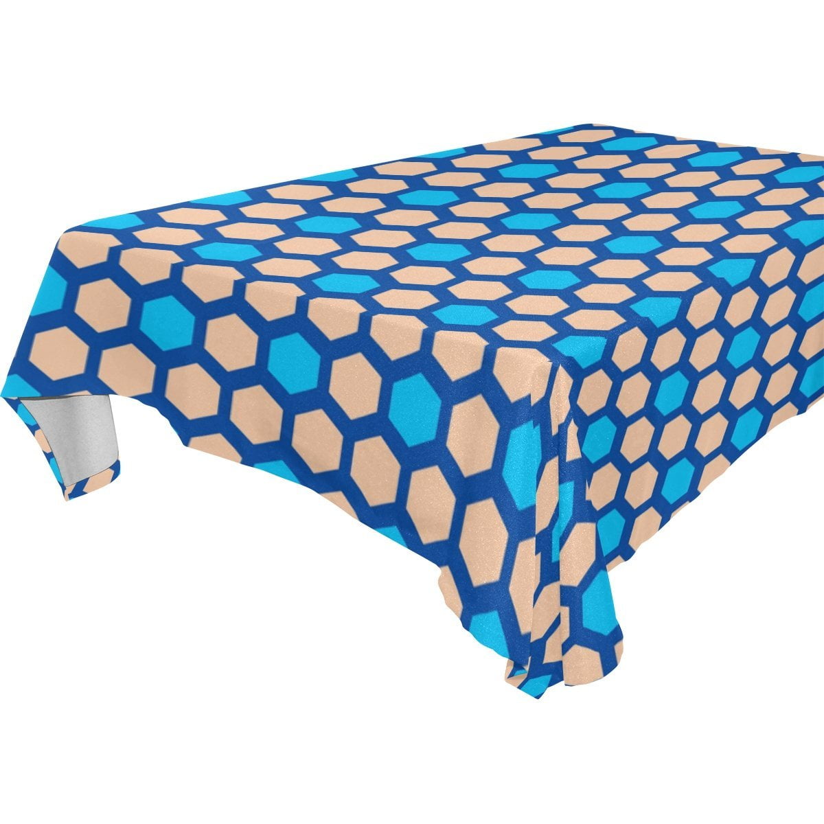 POPCreation Blue And Yellow Hexagon Pattern Tablecloth 60x120 inches ...