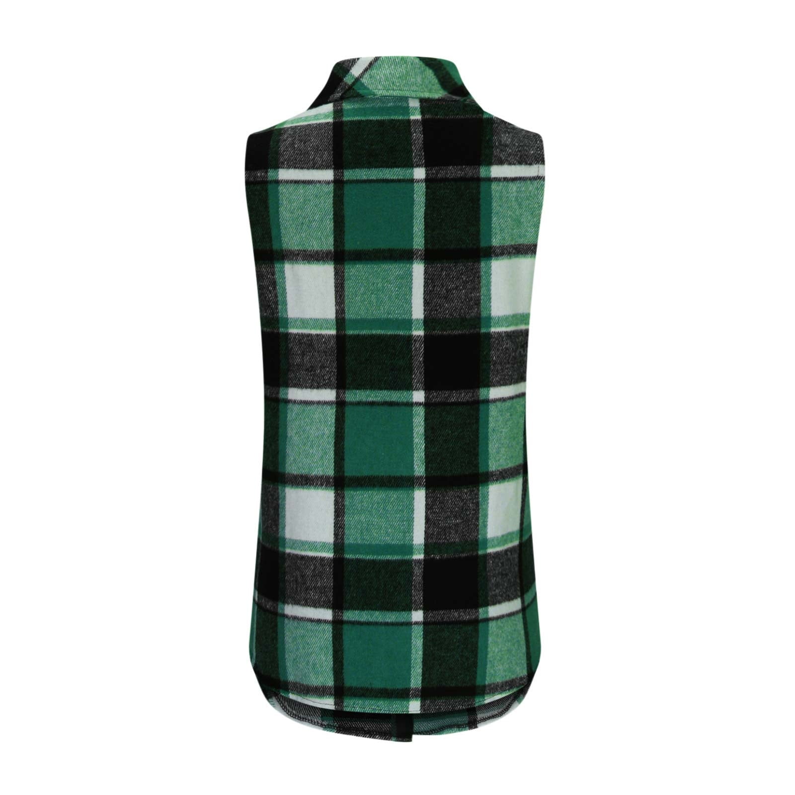 Flannel Vest Outfit Women's Long Flannel Plaid Vest - Sleeveless ...