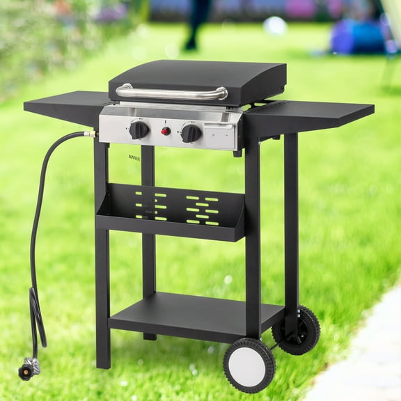 Ktaxon 4 Burner Propane Griddle Flat Top Gas Grill with Stand,Wheels ...