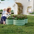 2-Pack Galvanized Raised Garden Beds, Outdoor Metal Planter Boxes with ...