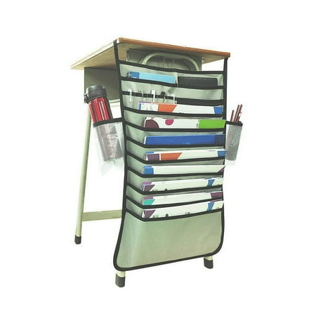 Generic Desk Side Hanging Book Bag, Oxford Fabric, 14 Pockets, Desk ...