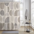 Abstract Semicircles Shower Curtain for Bathroom, Boho Art Modern Taupe ...