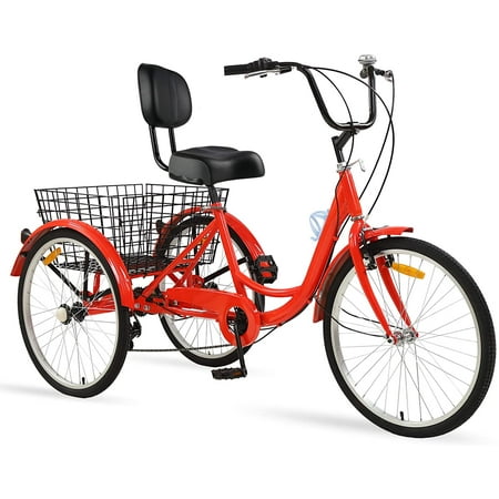 Sibosen Adult Tricycles 7 Speed 26 Inch Three Wheel Bike Cruiser ...