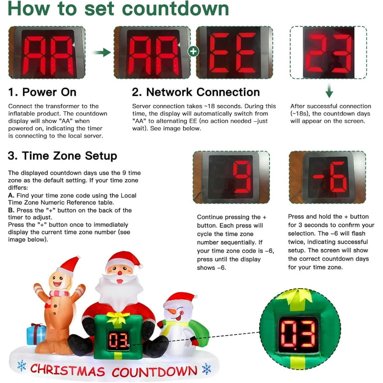 Lighted Christmas Countdown Digital Clock Large Red Led Countdown To