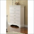 Chests & Wardrobes | Modern White 5-Drawer Tall Chest | 32x15x47 Inches ...