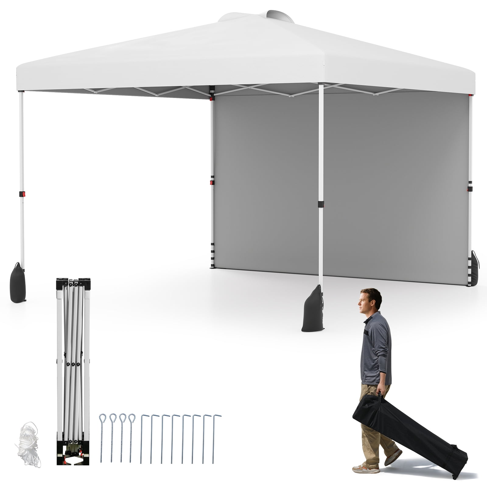 Click here for Gymax 10 X 10 Ft Pop Up Canopy Tent W/ 1 Sidewall... prices