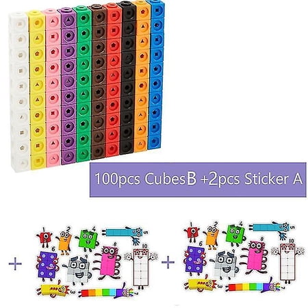 Preschool Toys Numberblocks With Stickers Linking Math Cubes Number ...
