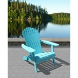 Northbeam Foldable Wooden Adirondack Deck Lounge Chair, Weather ...