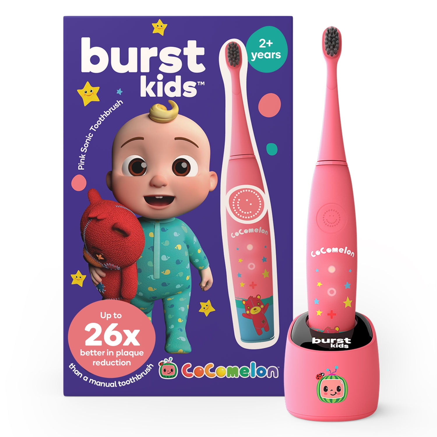 CoComelon Burst Kids Electric Toothbrush, Soft Bristles, Kid and ...