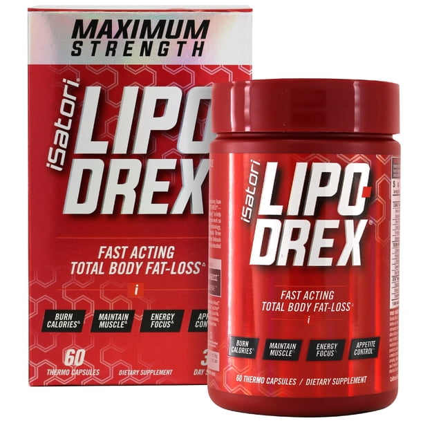 Suplemento termogénico iSatori Lipo-Drex para perder grasa, 60 cápsulas ...