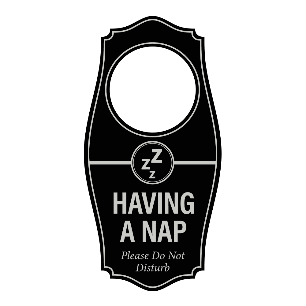 Signs ByLITA Having a Nap. Please Do Not Disturb Door Hanger - Black ...