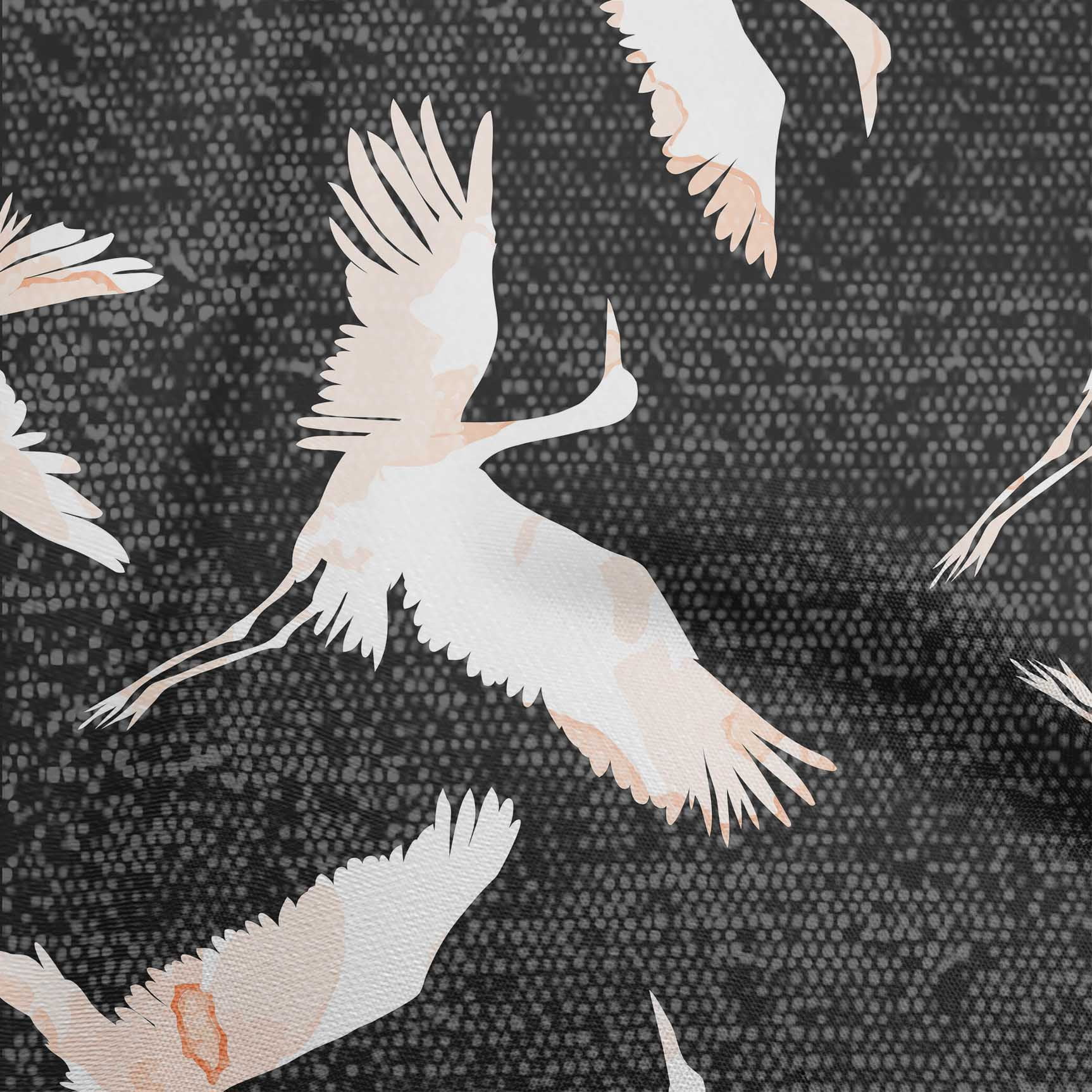 oneOone Cotton Poplin Light Brown Fabric Asian Japanese Floral Brids ...