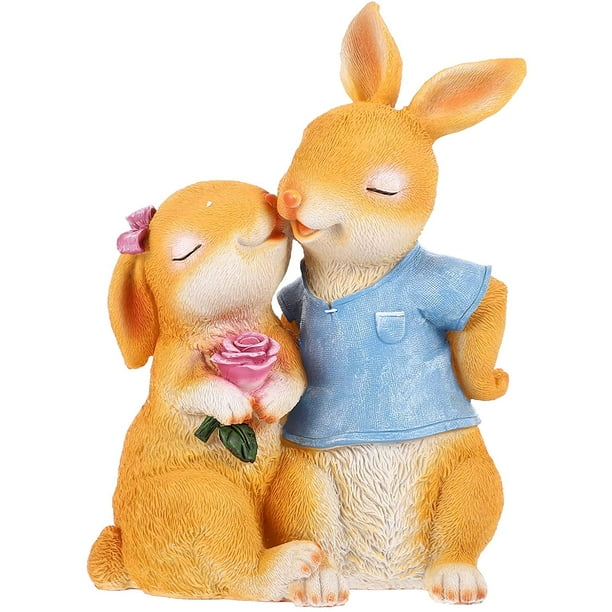 Couple Rabbit Bunny Couple Resin Bunny Statue Resin Bunny Figurine ...