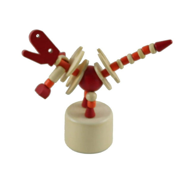1 Dinosaur Wooden Collapsing Thumb Dancing Push Puppet Animals - Wood ...