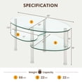 Clear Glass Coffee Table, 2-Tier Modern Oval Tempered Glass Tea Table ...