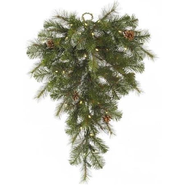 48 in. Green Mixed Brussels Teardrop Tree with 100 Warm White Dura ...