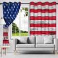 42x63inch American Flag Themed Window Curtain Red White Stripes Blue ...