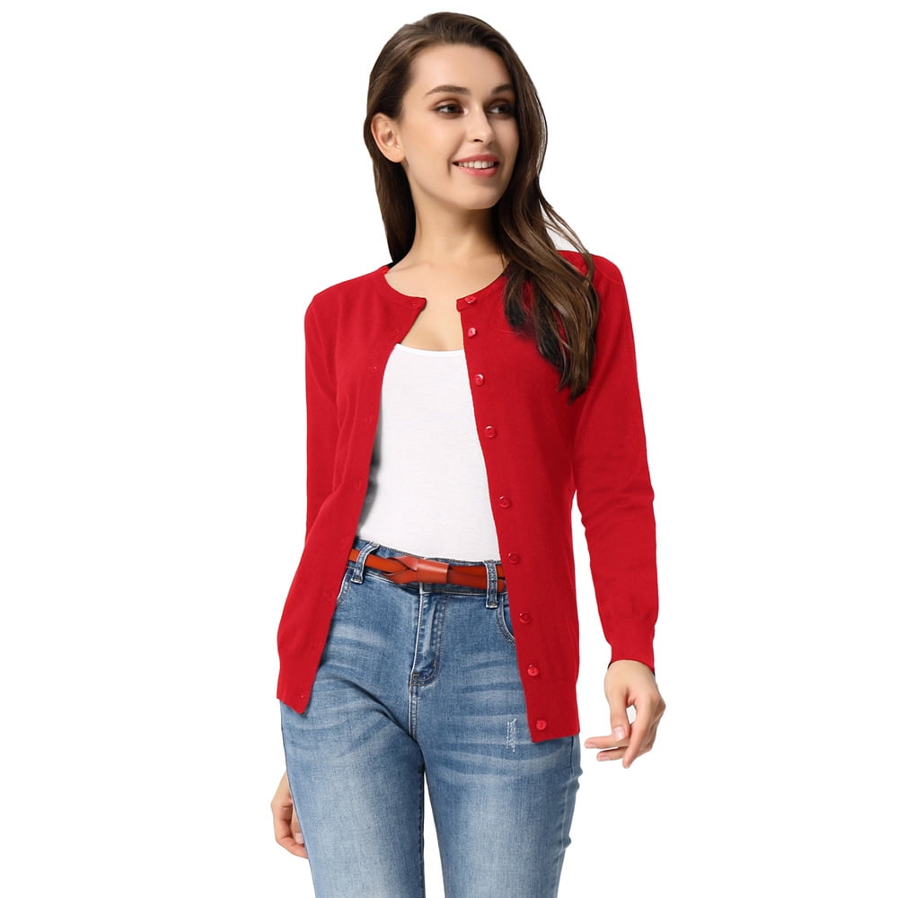 Grace Karin Classic Womens Button Down Crew Neck Sweater Knit Cardigan
