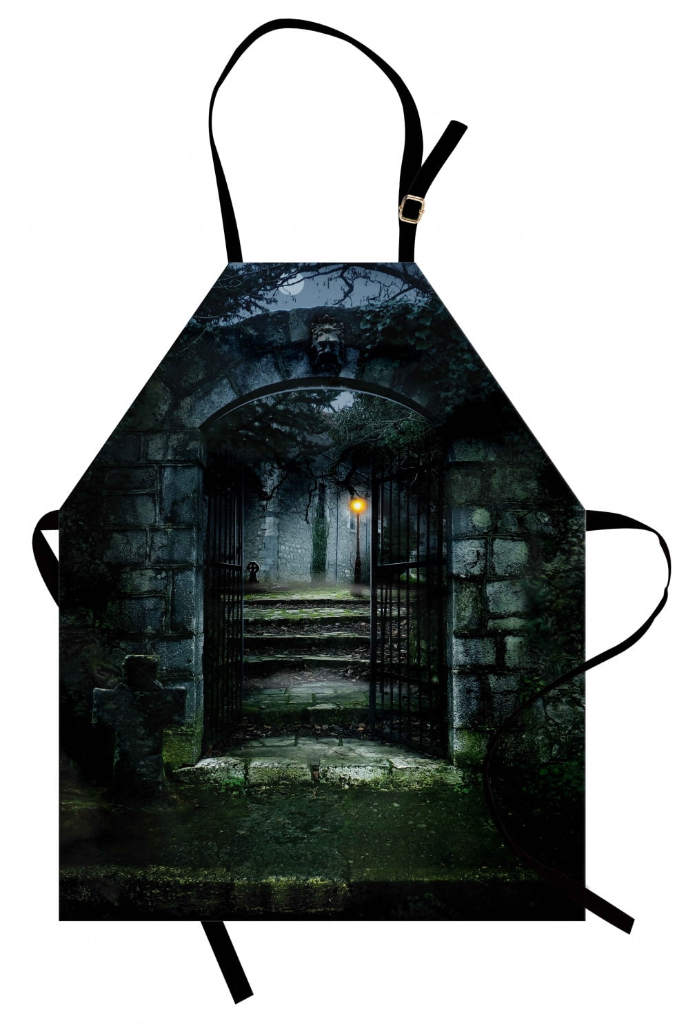 Gothic Apron Image of the Gate of a Dark Old Haunted House Cemetery ...