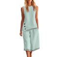 Cagogo Women 2 Piece Sleeveless Tank Top Wide Leg Pants Set Casual ...