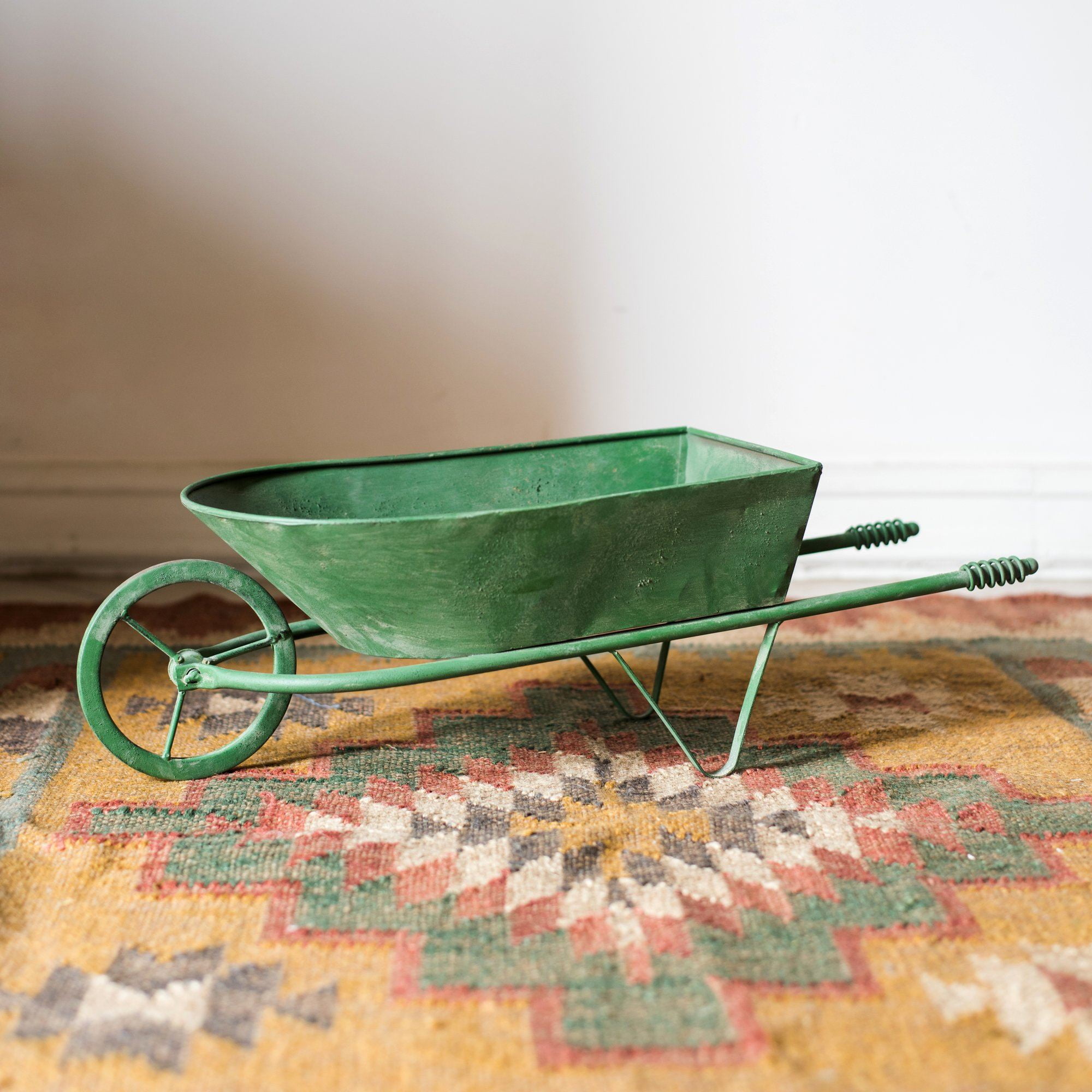 Decorative Planter Cart Green Metal Cart Planter - Walmart.com