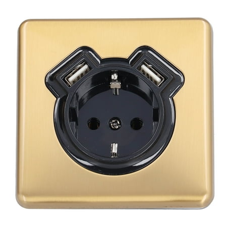 Wall Outlet, Wall Socket Stainless Steel Bronze 250V European Retro For ...