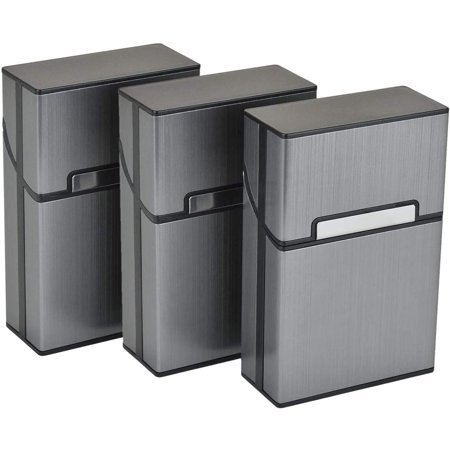 Aluminum Cigarette Cases[3/Set, Gray] Magnetized Lids, Elegant Design ...