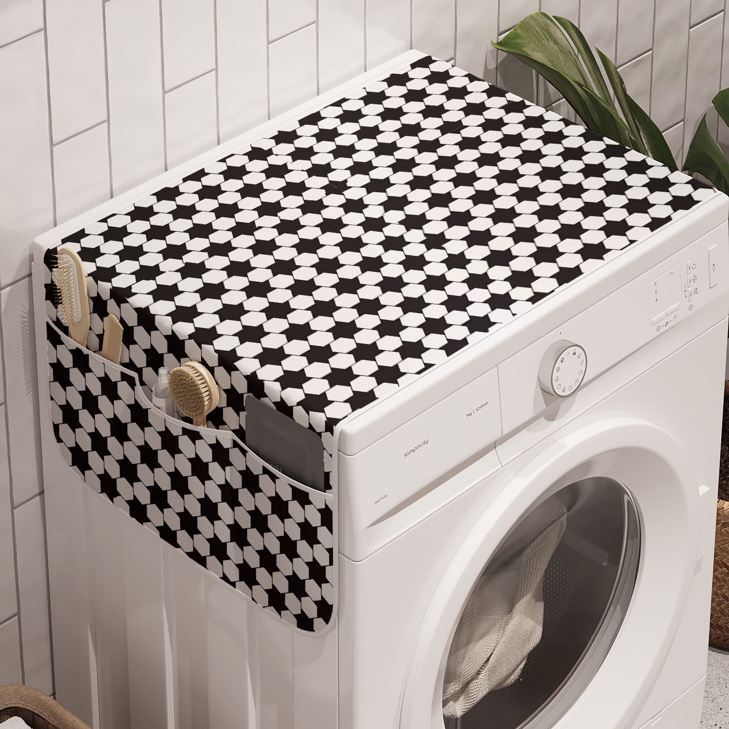 Geometric Washing Machine Organizer, Minimalist Pattern with Abstract ...