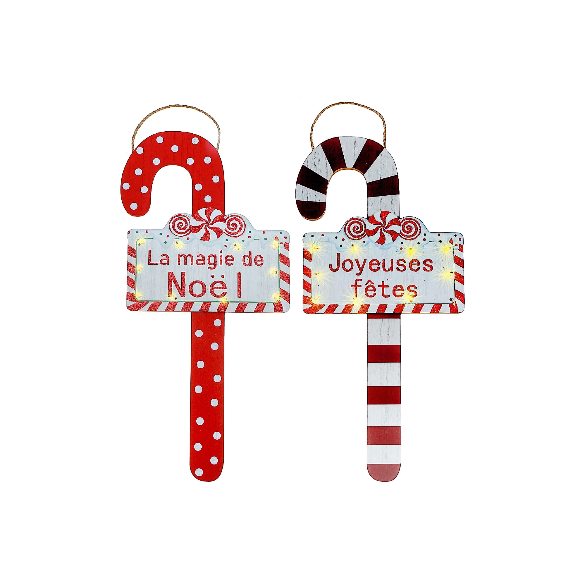 Click here for Ih Casadécor Led Wooden Wall Hanging Candy Cane (A... prices