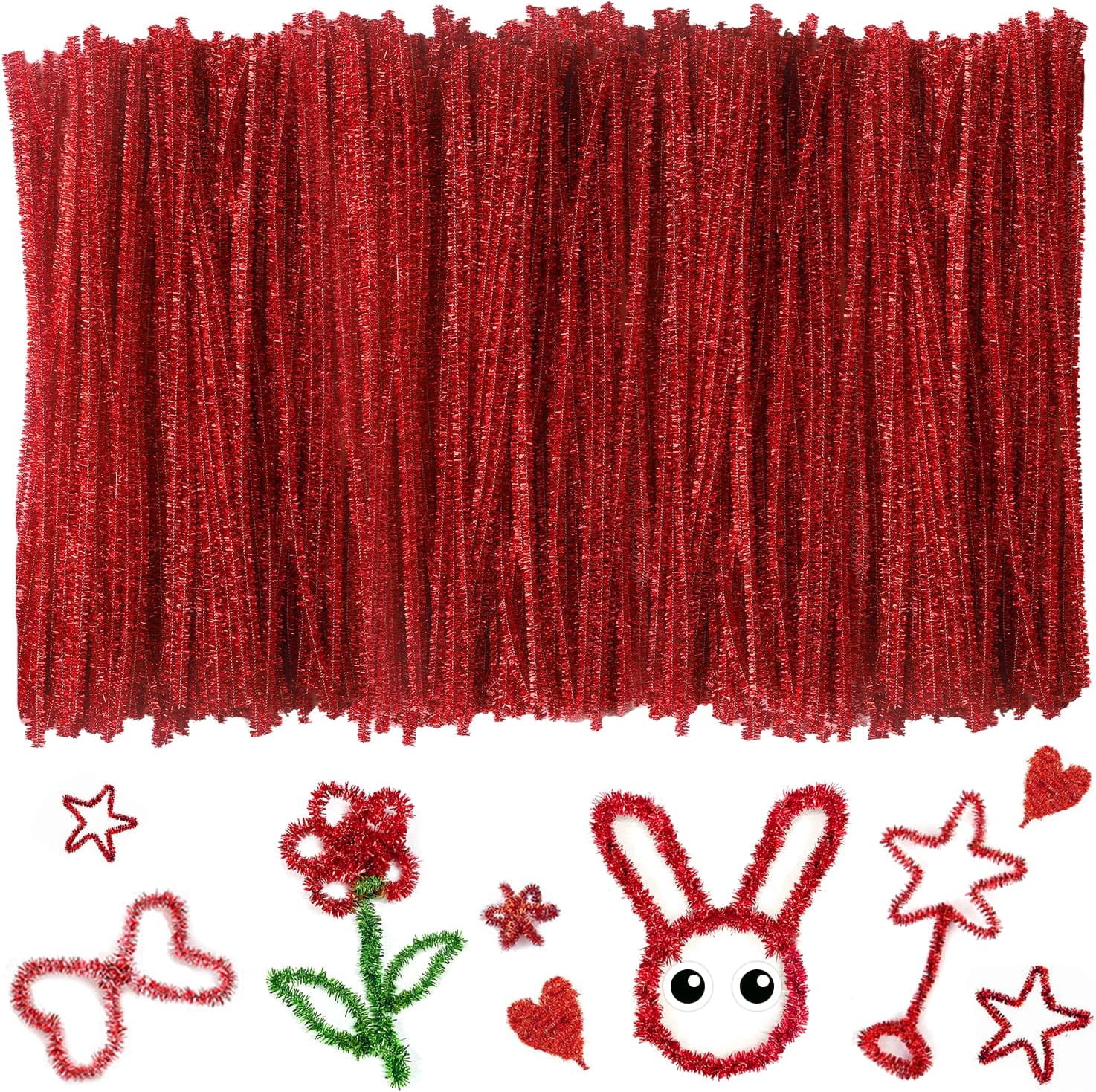 Pipe Cleaners Craft Chenille Stems 100 Pcs Chenille Cleaners Kids Fuzzy ...