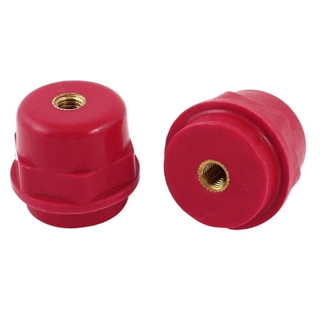 2 Pcs Red Resin M6 Female Threaded Enhanced Busbar Insulator Supporter ...