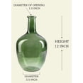 Green Bottleneck Glass Vase, Set of 4, Vintage Floor Vase, Long-Stemmed ...