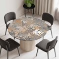 Beige Brown Copper Rust Round Fitted Table Cover Abstract Vintage ...