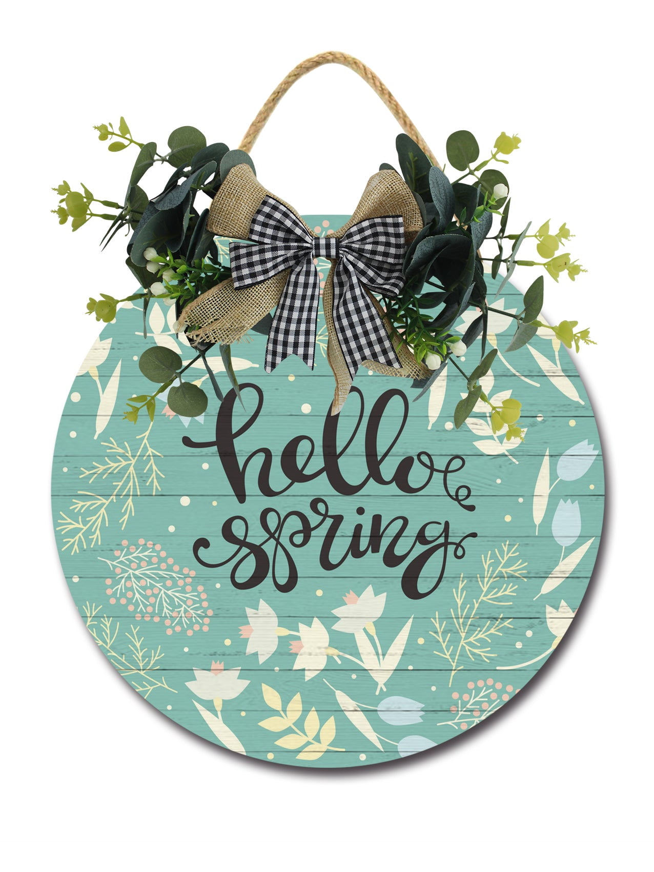 Front Door Porch Decorations Hello Spring Door Hanging Sign 11 inch ...