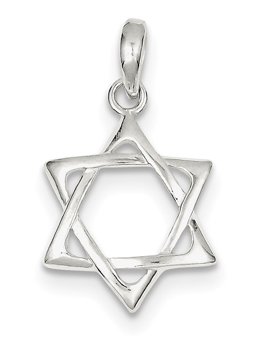 Sterling Silver Star Of David Pendant (24 X 17) Made In India qc4437 ...
