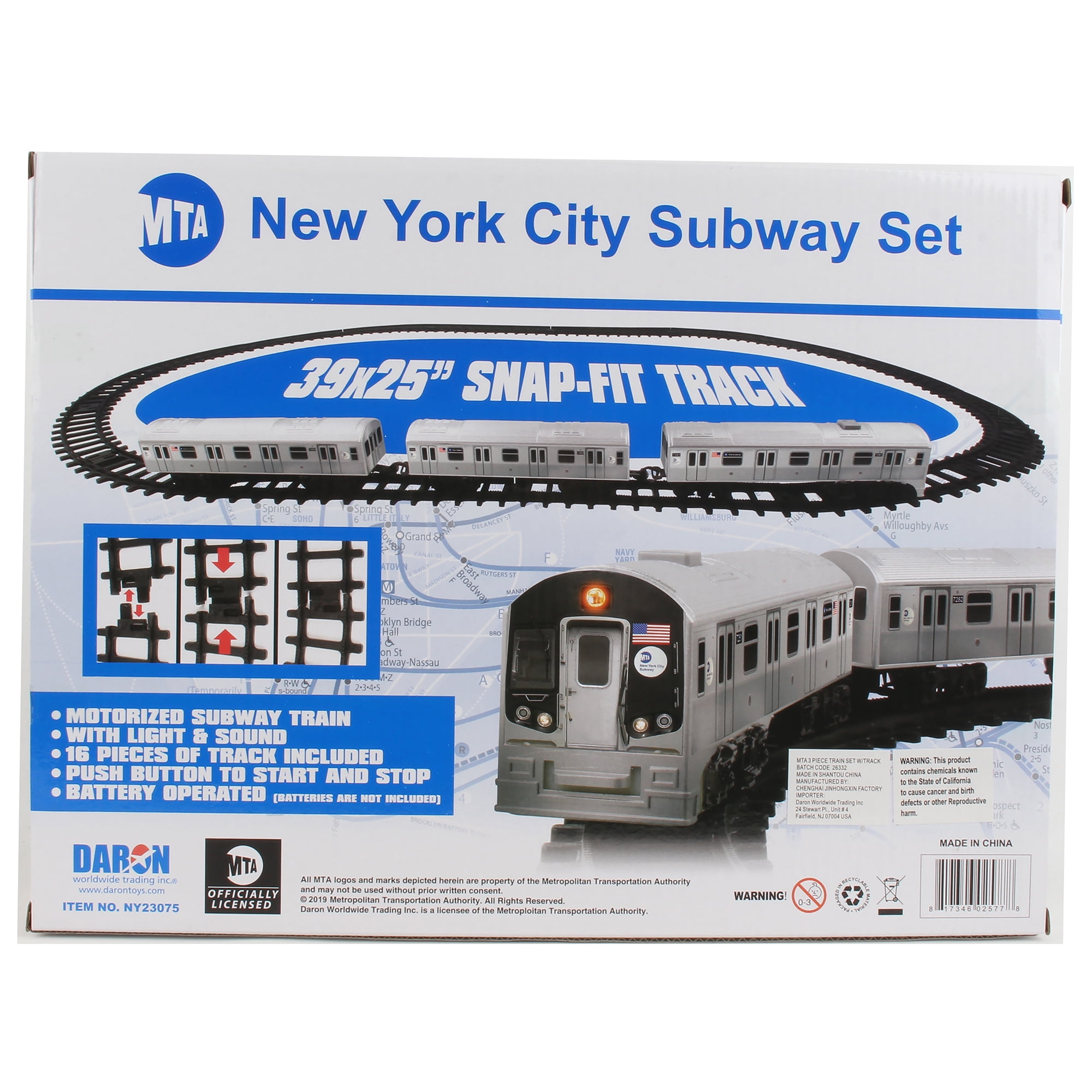 Buy New York City MTA Subway Battery Operated Train Set with Track (3 ...