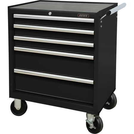 Industrial Tool Cart, 5 Drawers, 27" W x 18-3/4" D x 31-1/2" H, Black ...