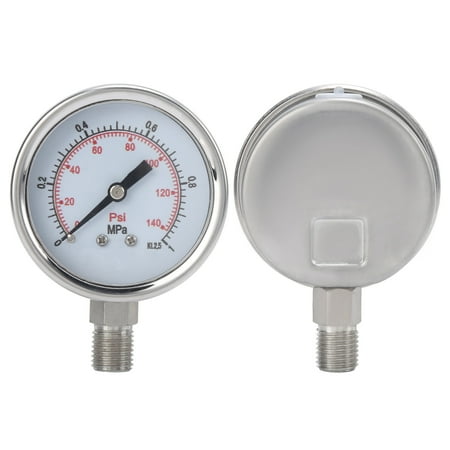 Pressure Meter, Pressure Gauge Clear Stainless Steel With High ...