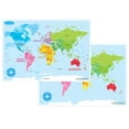 Smart Poly Learning Mat, 12" x 17", Double-Sided, World Basic Map ...
