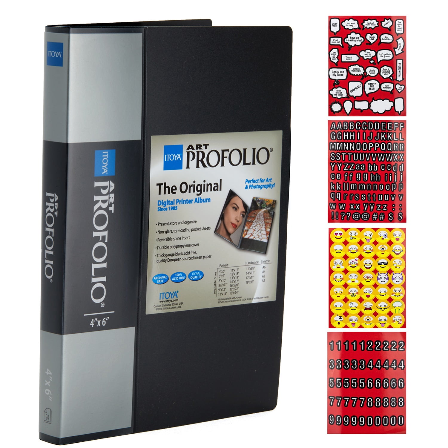 Itoya Art Profolio Storage Display Book 4" x 6" | 24 Pages/48 Views ...